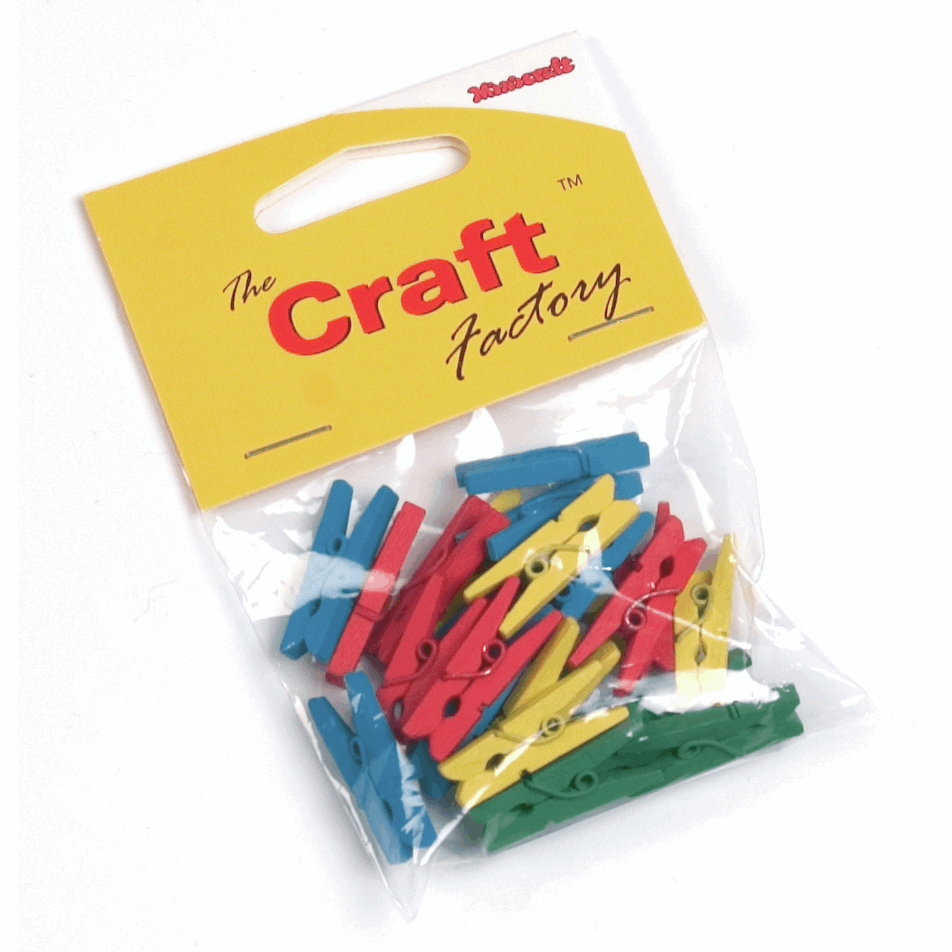 Wooden Clothes Pegs Assorted Colours Household Laundry Supplies Decor ...