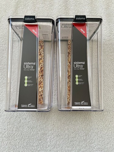 Sistema Ultra Tritan Storage Tub Canister Square Ultra Clear Stacking ...