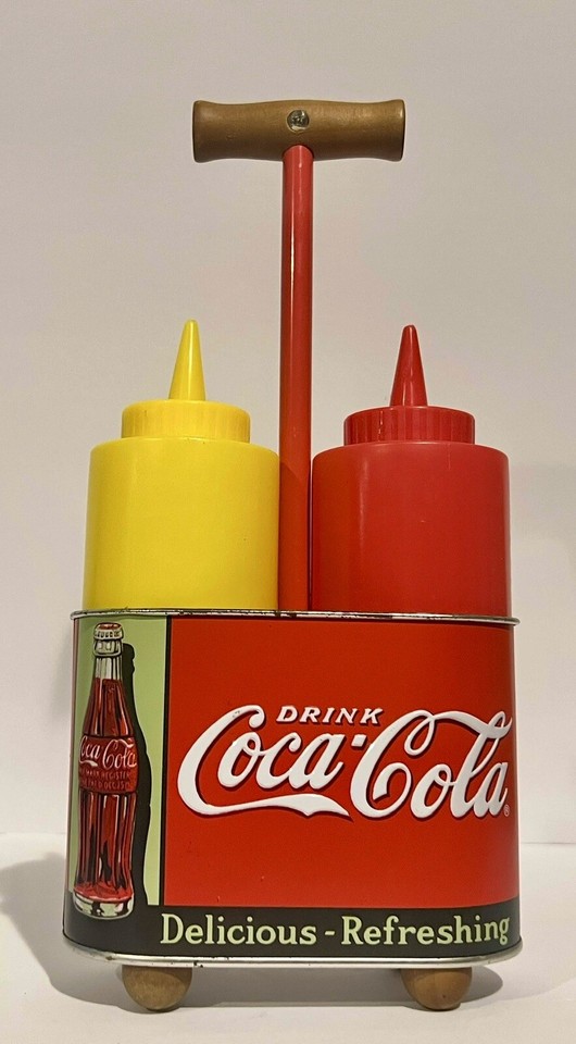 coca cola ketchup & mustard condiment holder stand | eBay