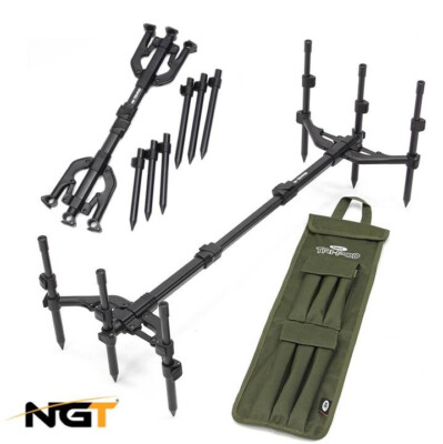 NGT 3 Rod Pod Carp Fishing Fully Adjustable TRI POD With Fishing Carry ...