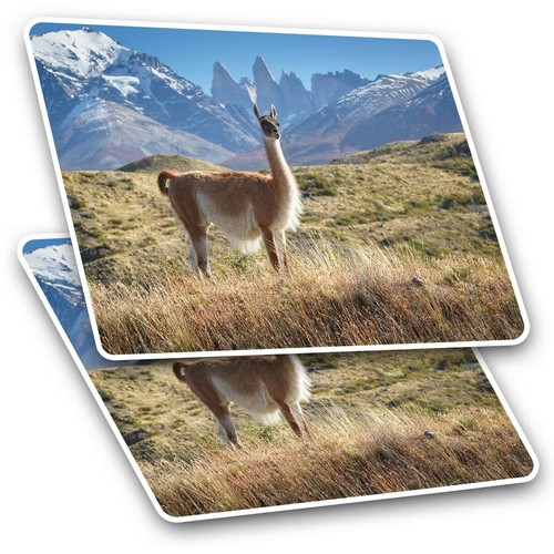 2 x Rectangle Stickers 7.5 cm - Adorable Peru Wild Llama Animals Fun ...