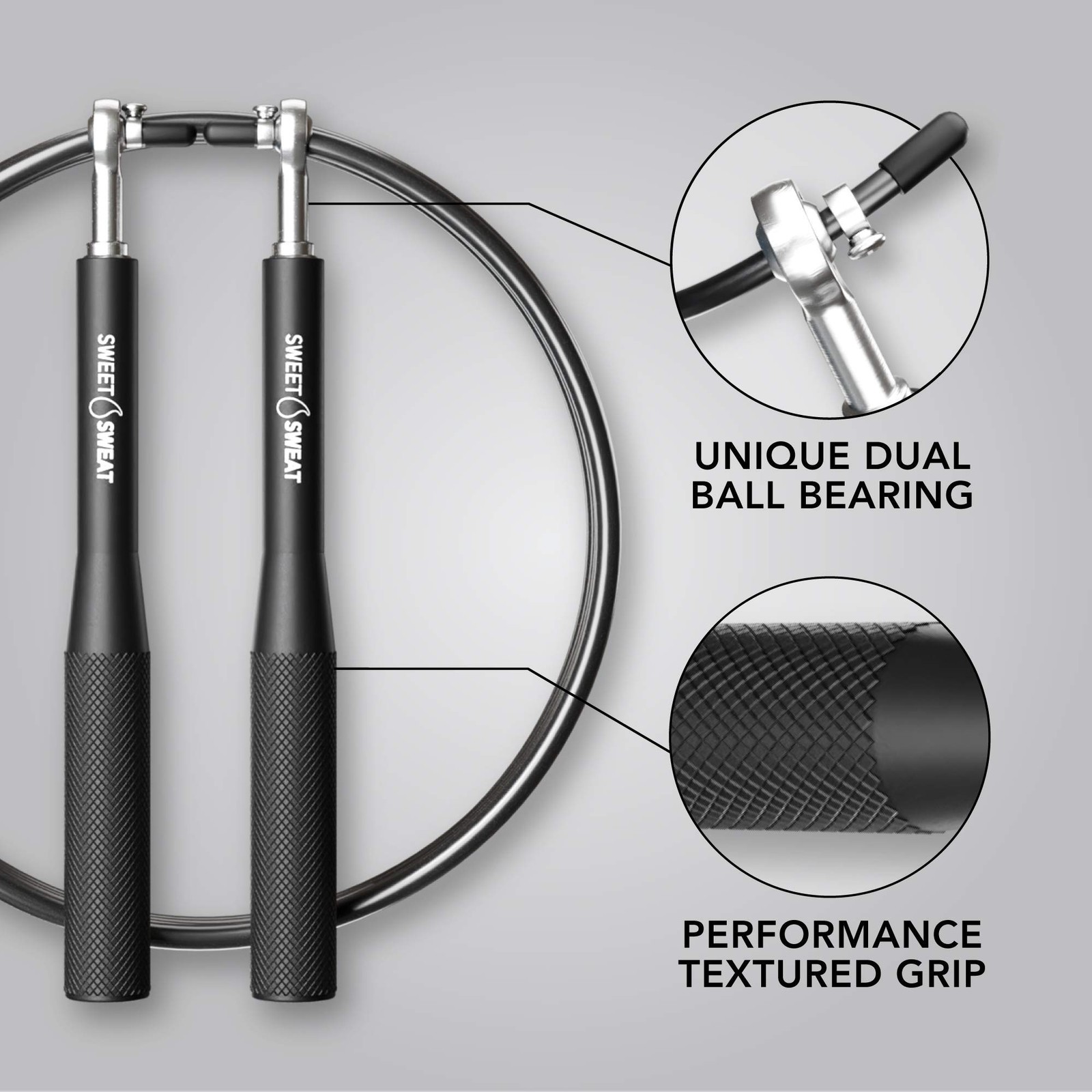 Performance Jump Rope Tangle-Free 10ft Adjustable Length Fitness Speed ...