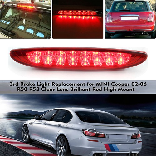3rd Brake Light Replacement Clear Len Brilliant Red High Mount MINI ...