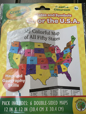 U.S. Map Crayola States & Symbols Early education, homeschool ...