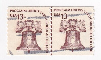 STAMP US SCOTT 1618 "Liberty Bell" 13 CENT 1975 USED LINE PAIR | eBay