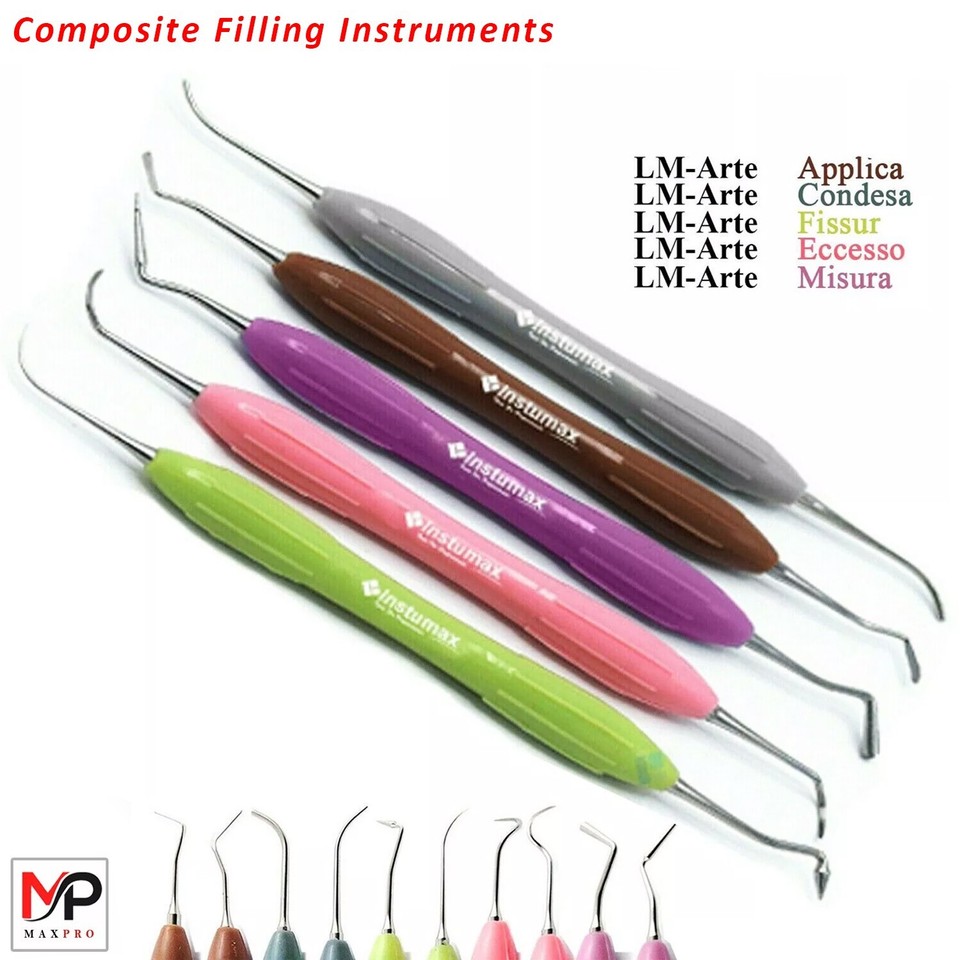 Dental Composite Filling Instruments LM Set Silicone Handle Colorful 5 ...