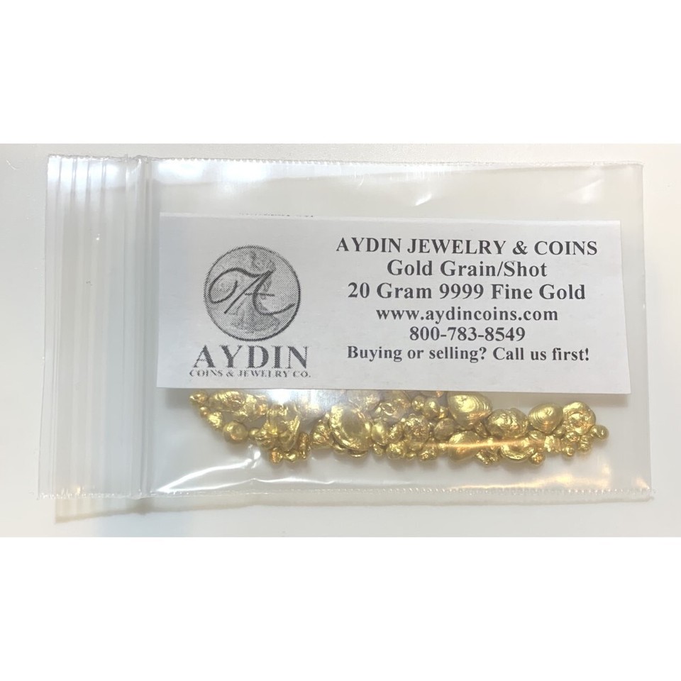 20 gram Refined Pure 24K Gold .9999+ Fine Gold Grain Shot Casting | eBay