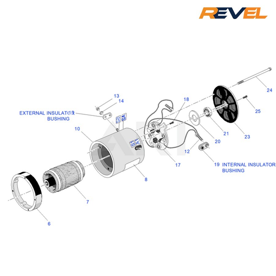 EZGO OEM 36V DCS Electric Motor 73124G01 for 1994-2000 TXT & Medalist ...