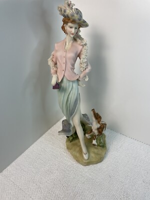 Collectible “The Monet Collection” Large Figurine Woman With Dog 19.5 ...