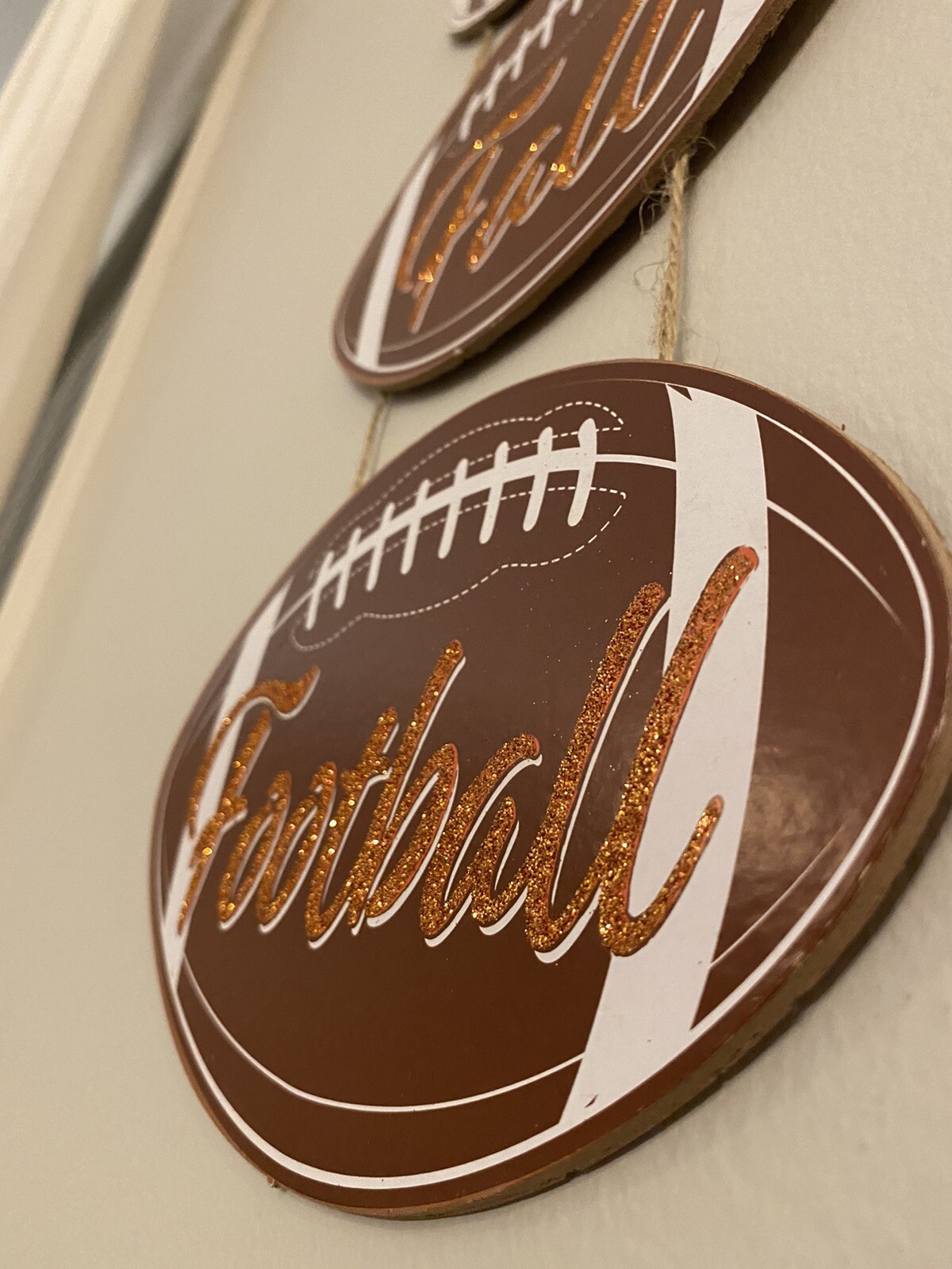 Family Fall Football Sign Wall Hanging Home Decor Glitter Vibrant ...
