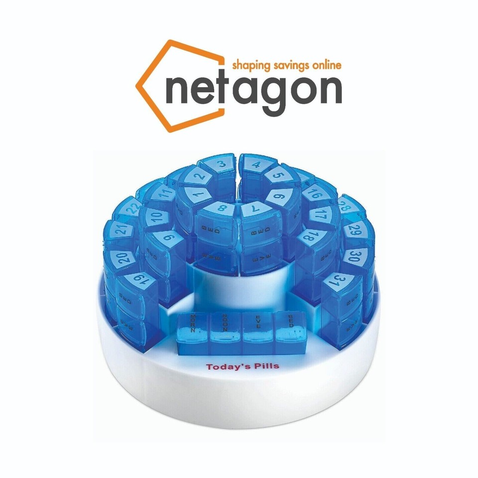 31 Day Pill Box Tablet Medicine Organiser Dispenser Storage Case ...