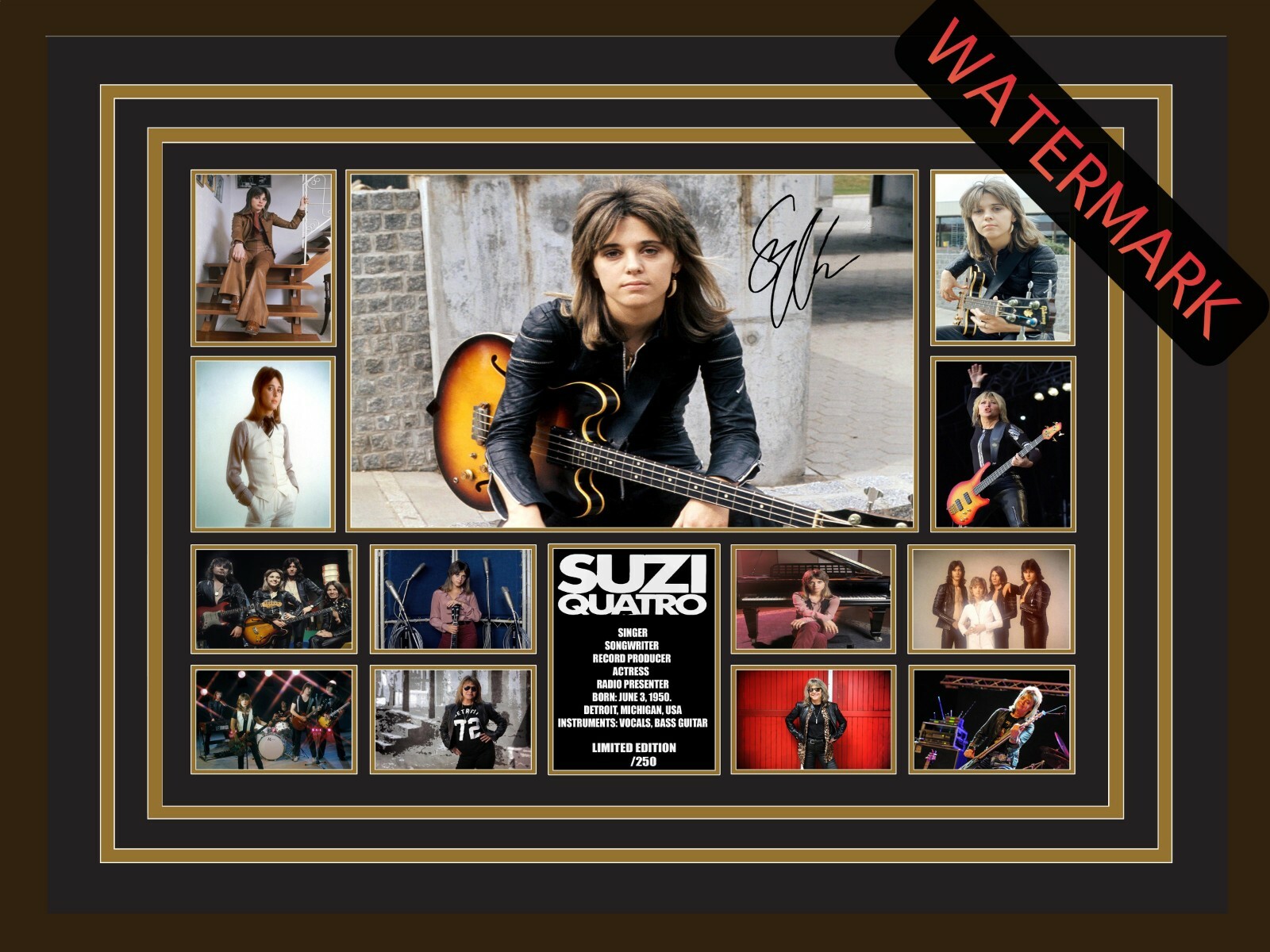 SUZI QUATRO - CAN THE CAN - LIMITED EDITION SIGNED & FRAMED MEMORABILIA ...