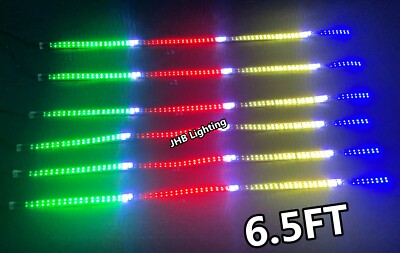 6PCS 6.5FT DOUBLE ROW Remote+Bluetooth CHASING LED Boat Tucks Strips ...