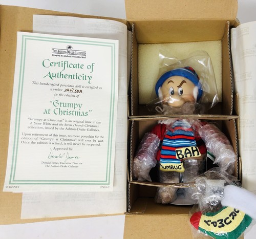 1999 NIB Ashton-Drake Disney SNOW WHITE SEVEN DWARFS GRUMPY Porcelain ...