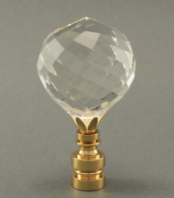 40 MM FACETED CRYSTAL BALL FINIAL PB 2.5" Height Finial Showcase C96 ...