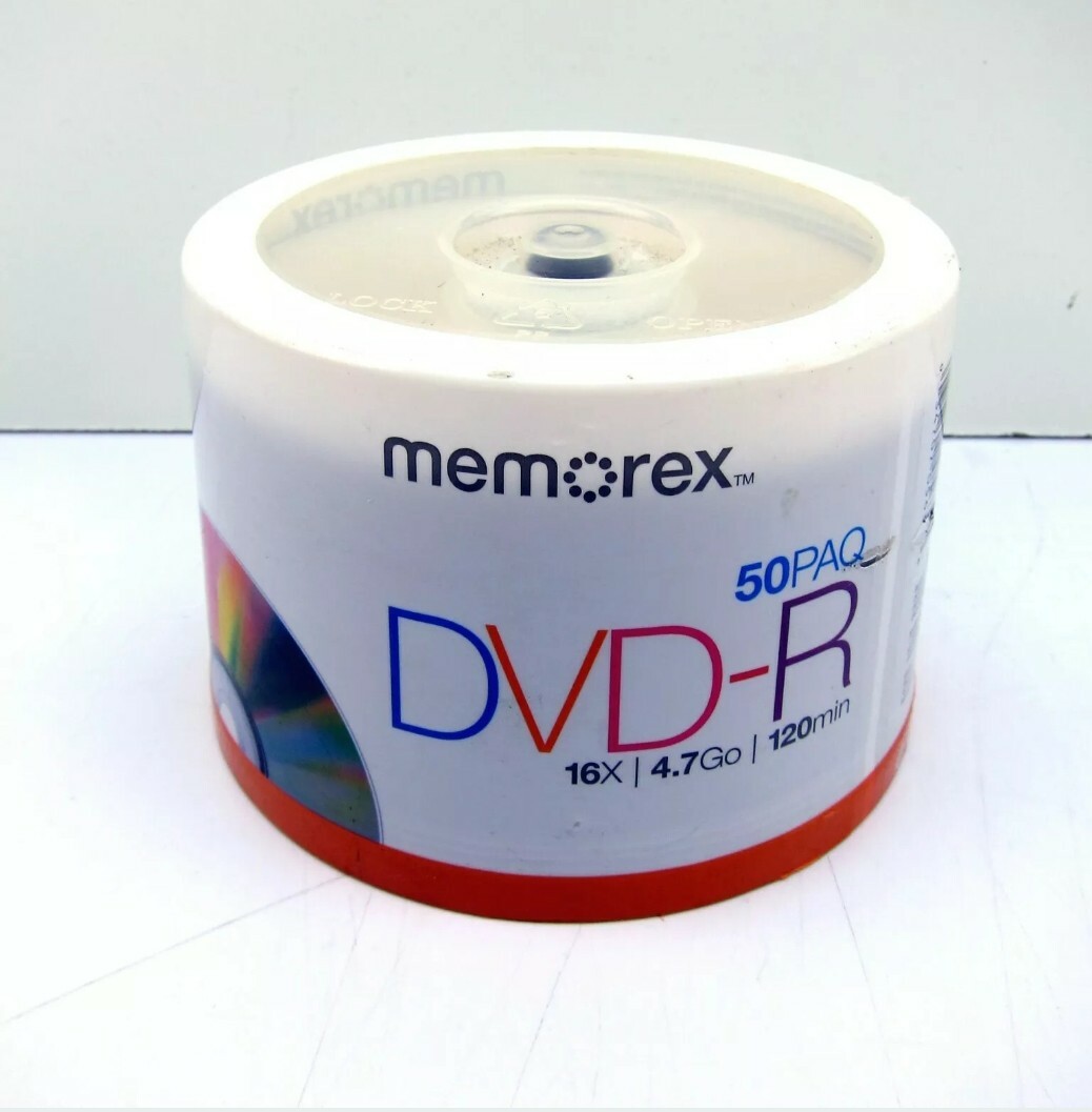 50 New Memorex 16X Silver Logo Blank 4.7GB DVD-R Media Fast USPS ...