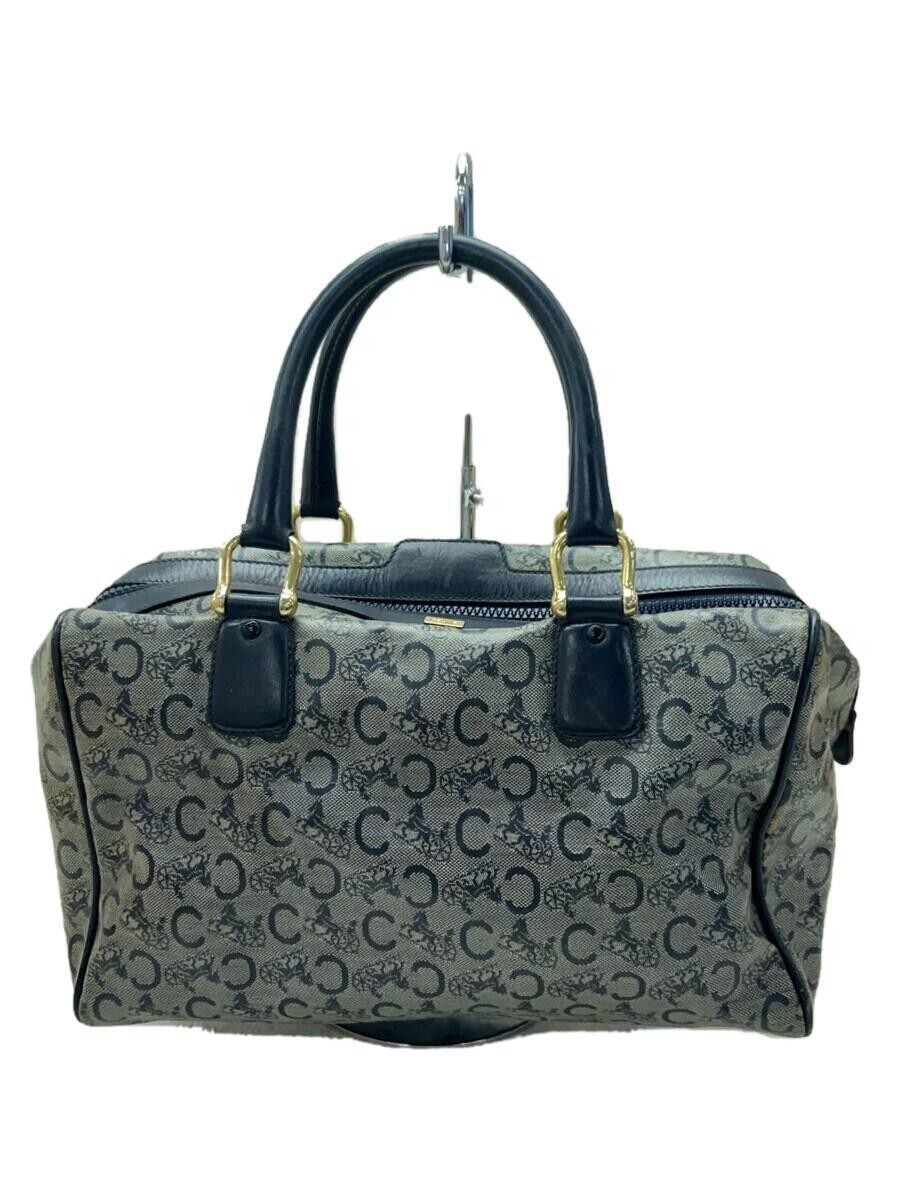 Celine Old PVC Barrel Bag Navy All-Over Pattern Used - Gem