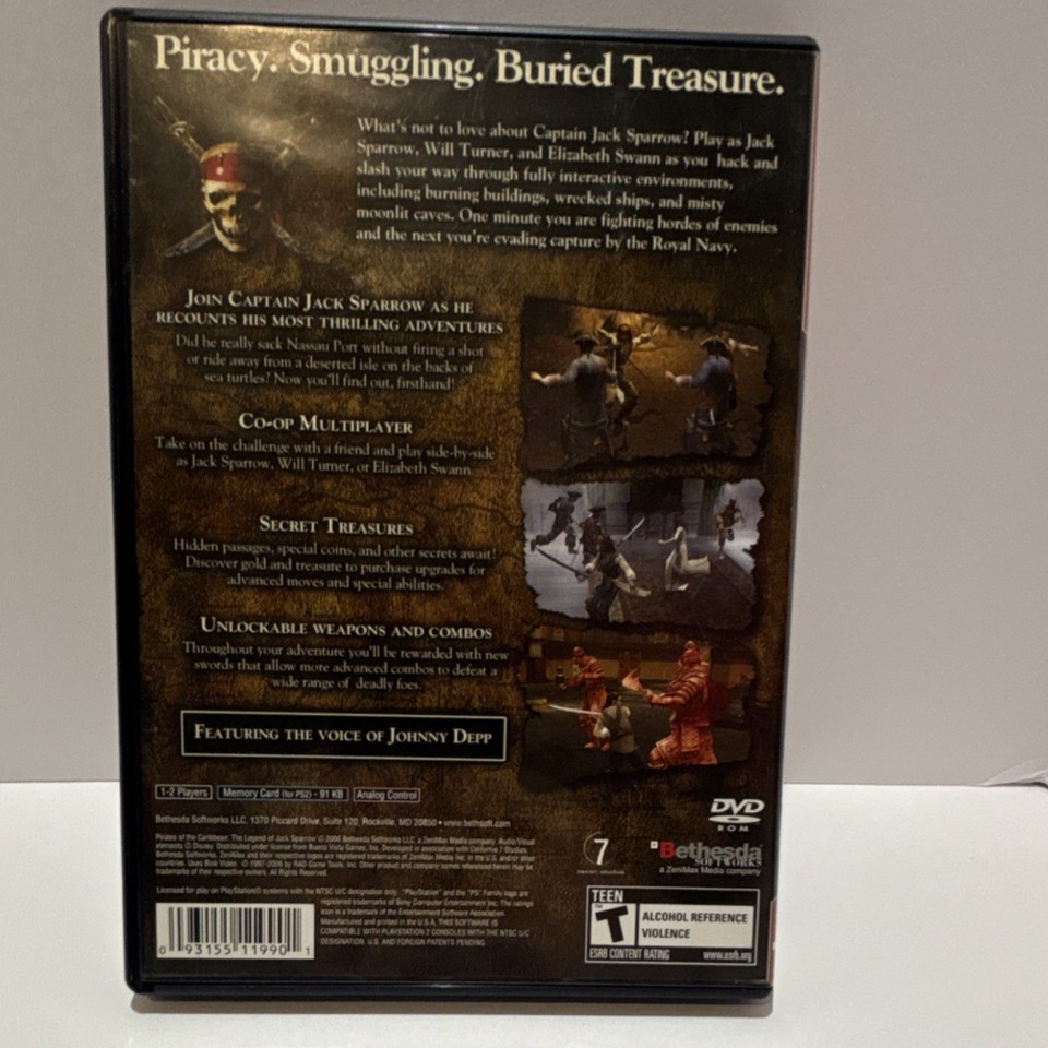 Bethesda Pirates of the Caribbean Jack Sparrow PlayStation 2 Manual ...
