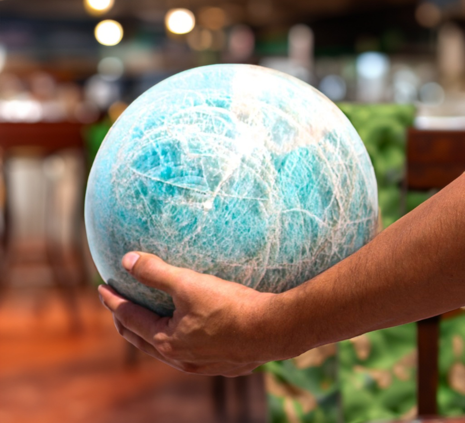 230MM Aqua Amazonite Crystal Healing Chakra Energy Metaphysical ...