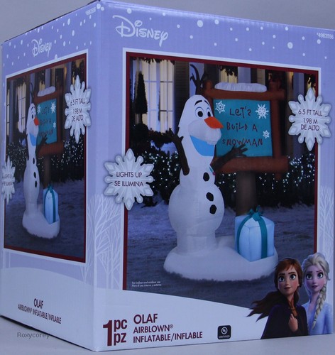 Gemmy Disney 6.5 ft Christmas Olaf Snowman Let's Build a Snowman ...