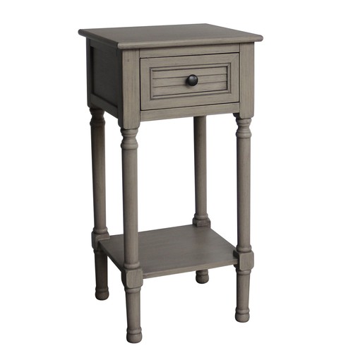 Lia End Accent Table With Storage Light Grey French Country, Farmhouse ...