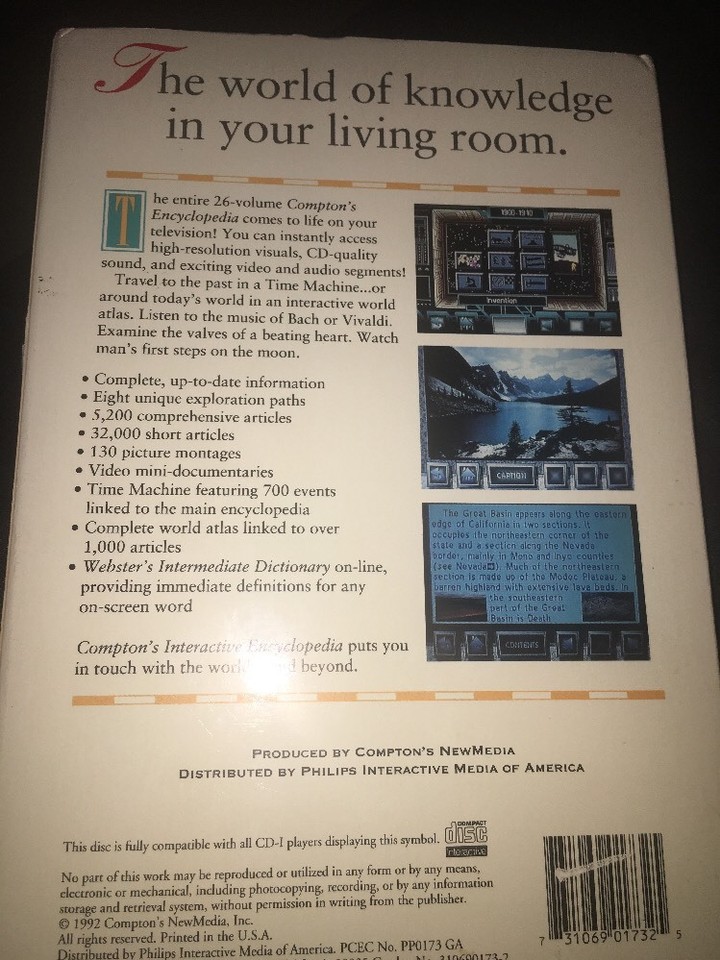 PHILIPS disc Interactive COMPTON'S INTERACTIVE ENCYCLOPEDIA CD ...