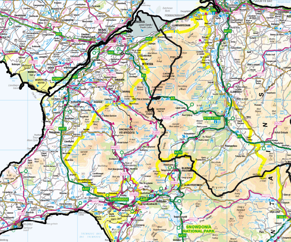 COUNTY MAP of WALES - WALL MAP Ordnance Survey Mapping. 2021 LAMINATED ...