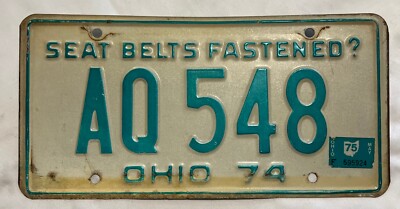 LICENSE PLATES OHIO AQ 548 1974 | eBay