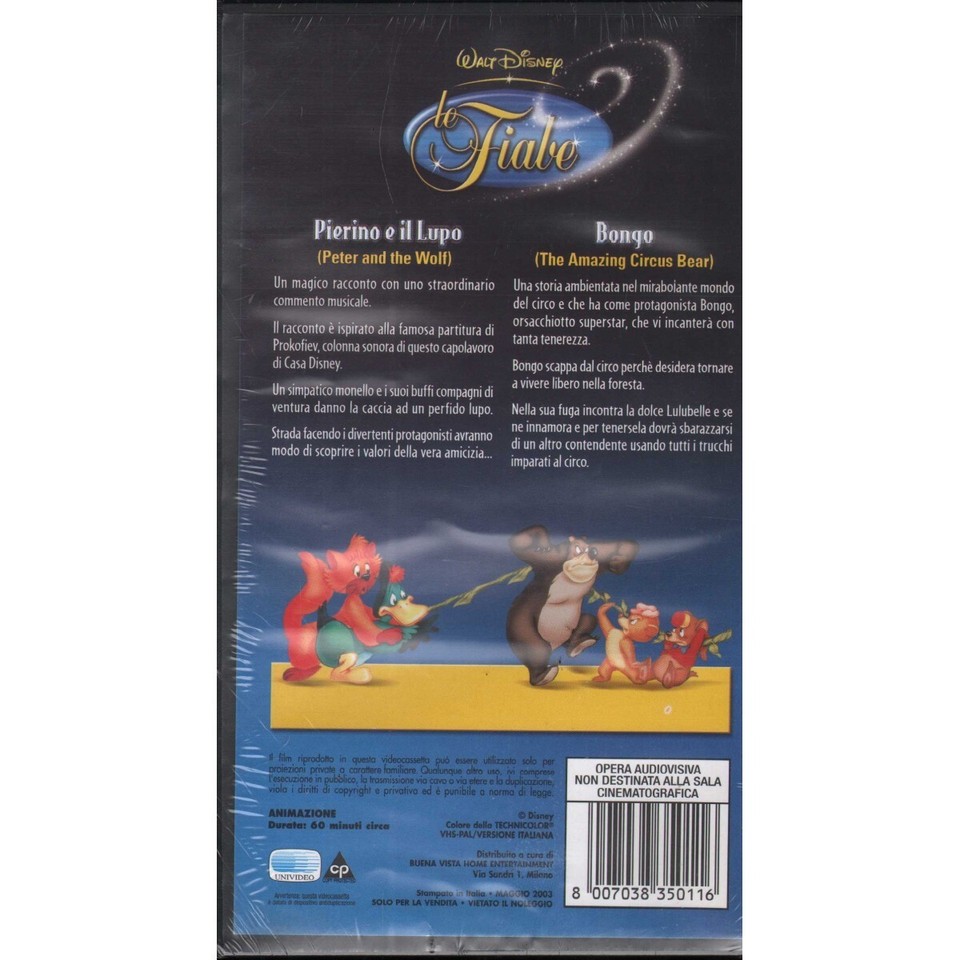 Walt Disney Peter and the Wolf - Bongo VHS Univideo - VS5011 Sealed | eBay