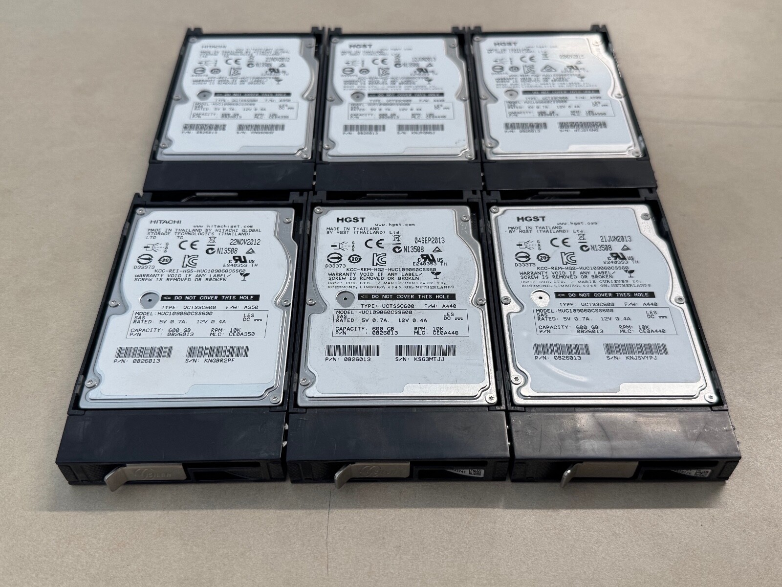 Lot of 6x HGST HUC109060CSS600 0B26013 600GB SAS 2.5" 6Gb/s HDD | eBay