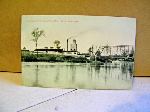 Wisconsin River & Paper Mill Rhinelander WI Vintage Postcard | eBay