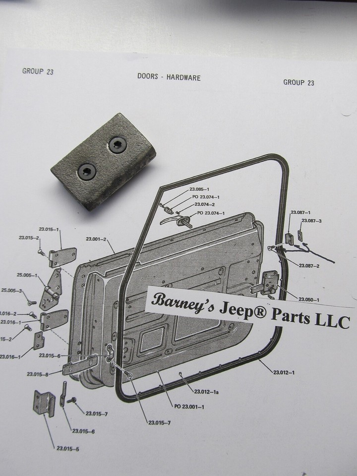 FITS JEEP CJ DOOR STRIKER KIT FOR 1976 - 1986 CJ HARD TOP 5457060 1 ...