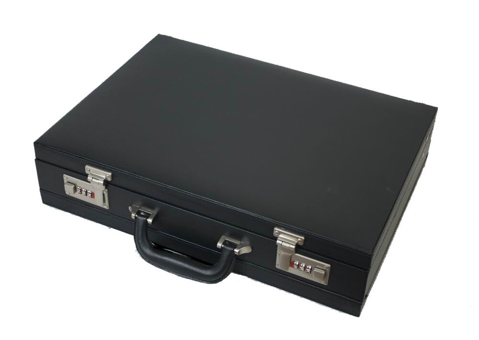 Professional Mens Leather Executive Black Brown Briefcase with Locks ...