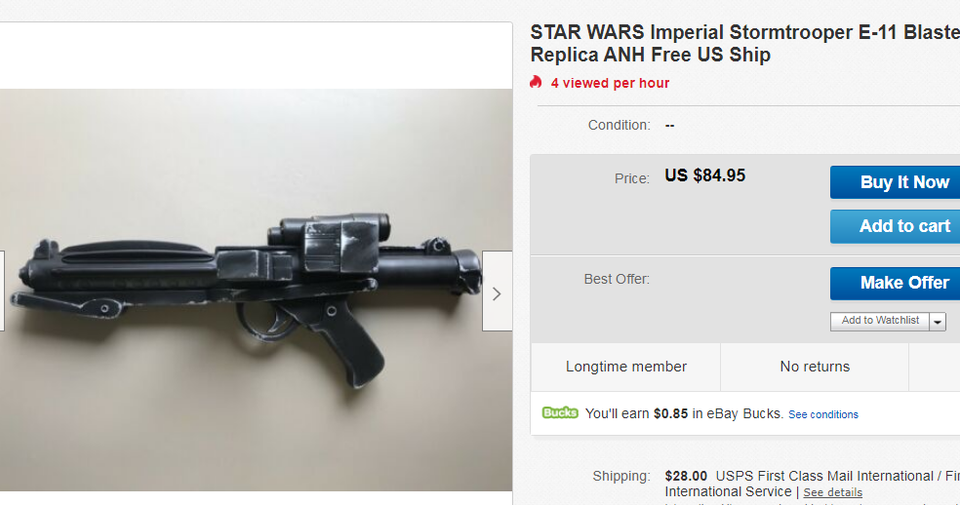 Star Wars Stormtrooper E-11 Blaster Prop The Mandalorian Nice Blaster ...