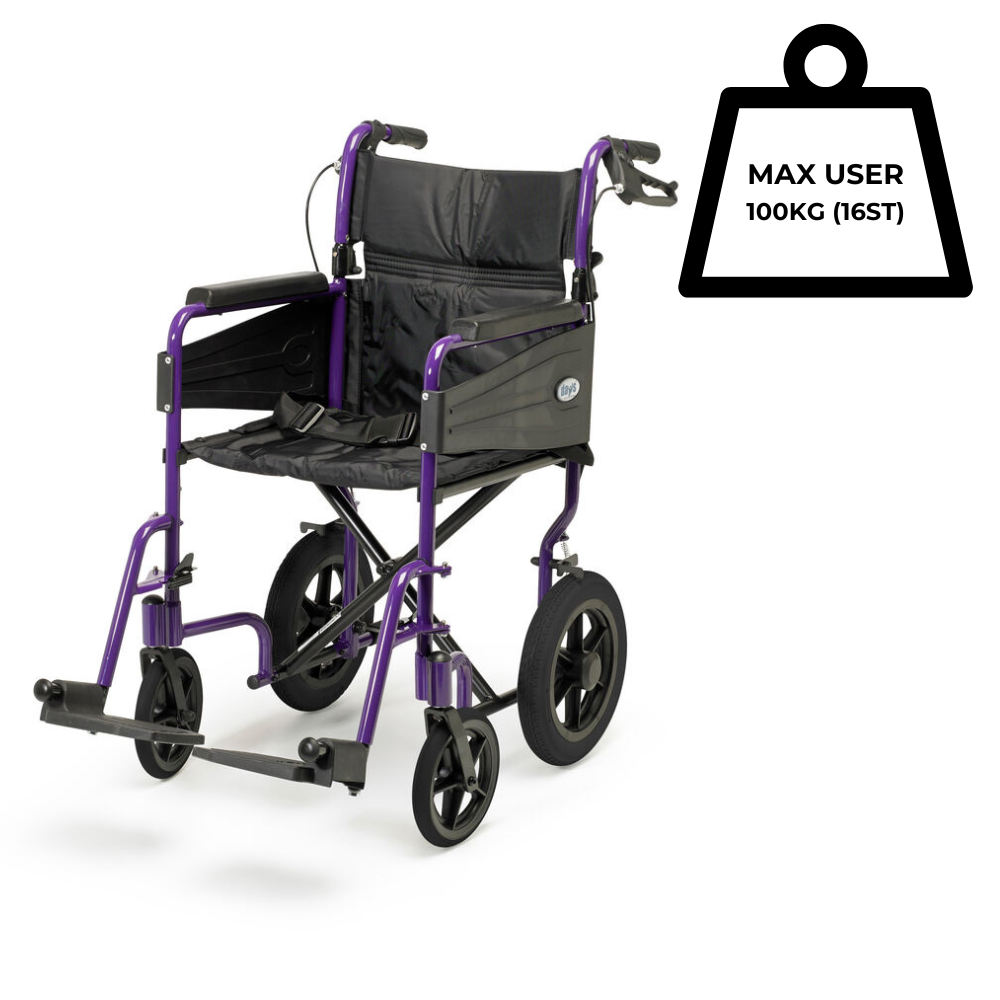 Days Escape Lite Ultra-Lightweight Transit Wheelchair With Brakes ...