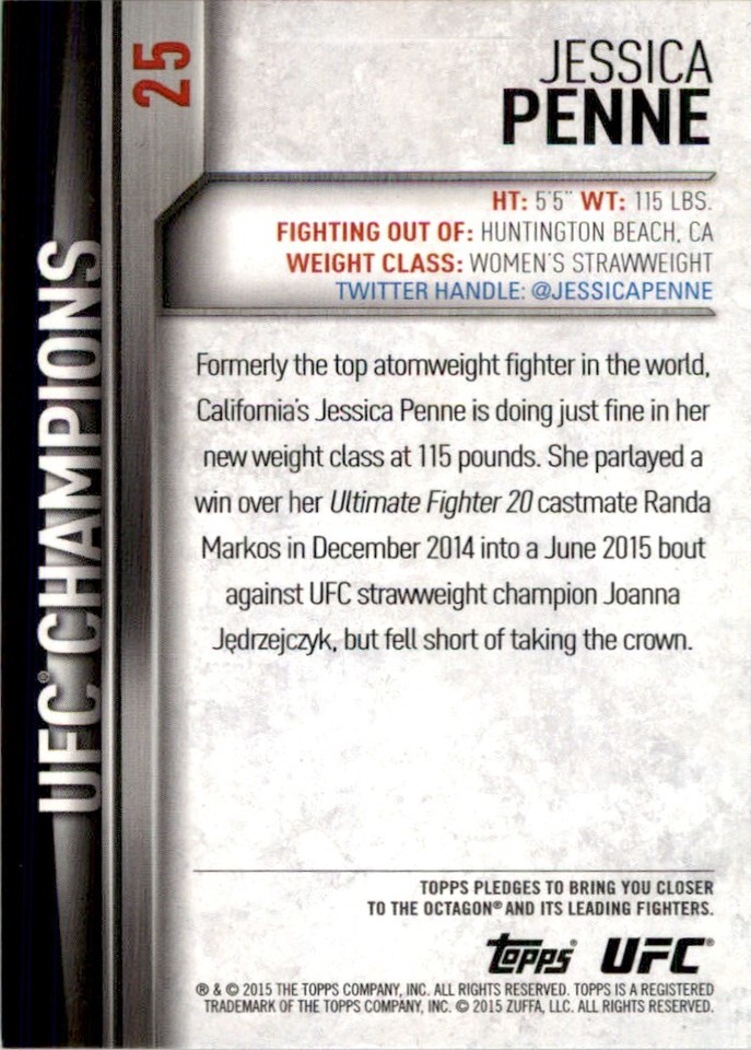 2015 Topps UFC Champions Jessica Penne #25 | eBay