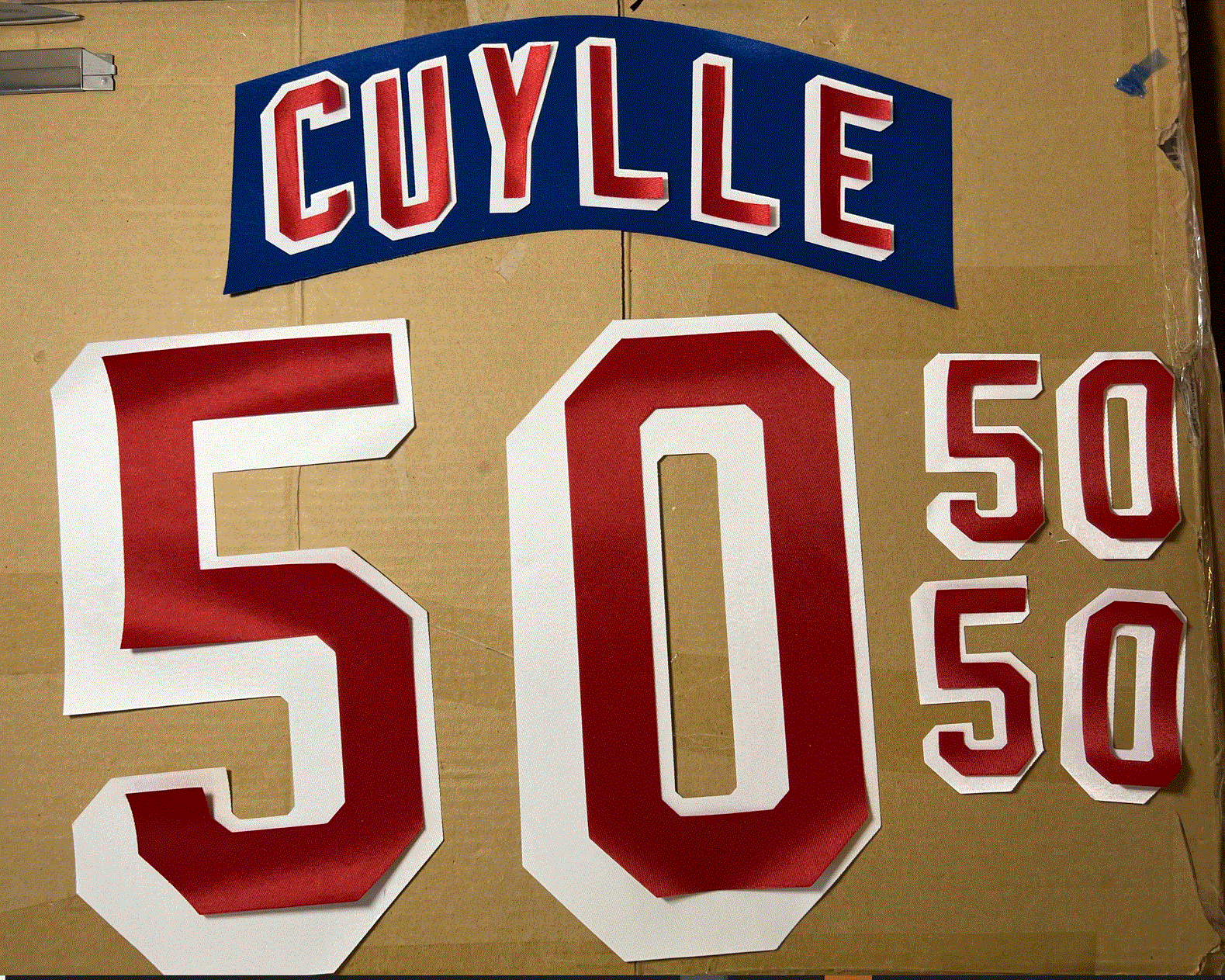 New York Rangers Lettering Custom ANY YR Name Number UNSEWN kit for ...