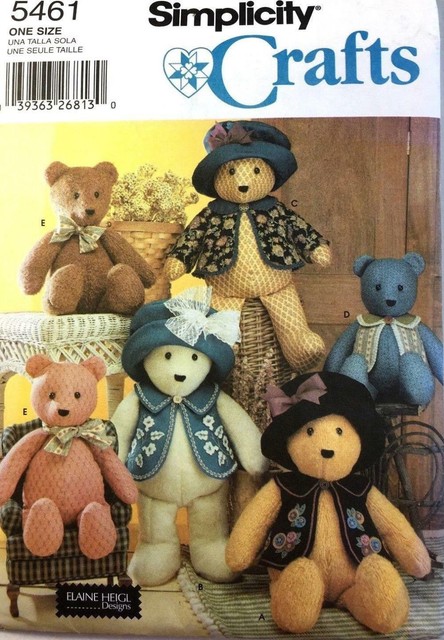 Bears 18 and 22 Inch With Accessories Uncut Pattern Simplicity 5461 for ...