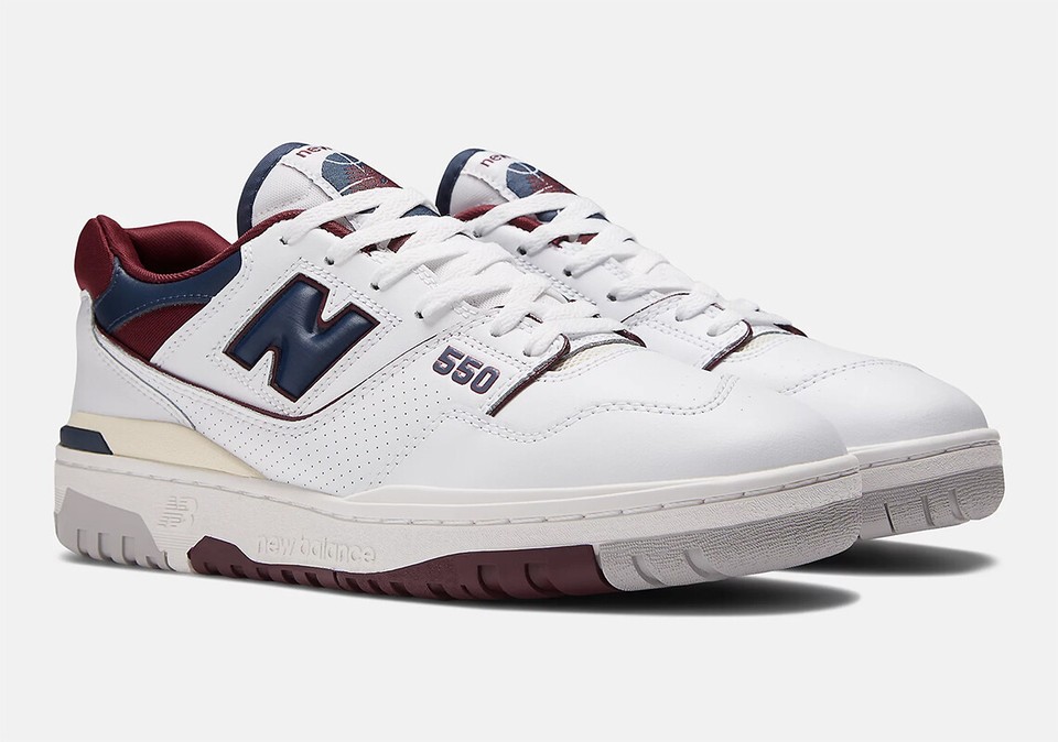 New Balance 550 White Navy NB Burgundy - Men's Sizes (BB550NCD) | eBay