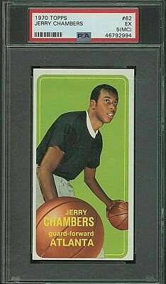 1970 Topps Basketball #62 Jerry Chambers Atlanta PSA 5 EX (MC) and ...