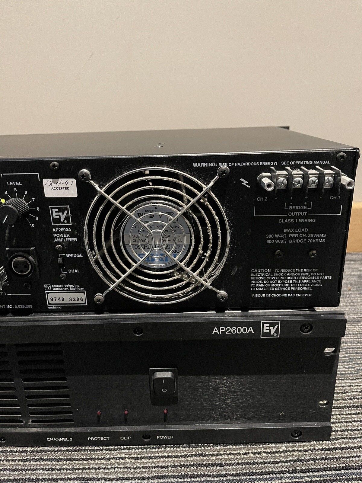EV AP2600A 2 Channel Speaker Amplifier | eBay