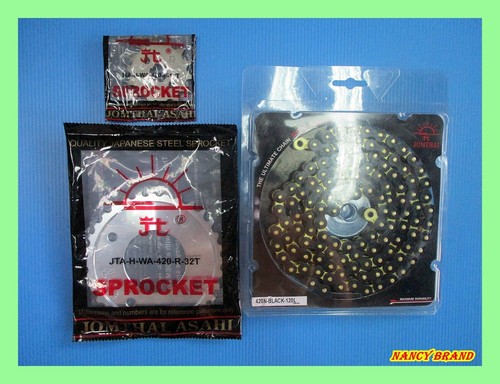 Fit Honda GROM125 MSX125 Front 14T & Rear 32T Sprocket & Black Chain ...