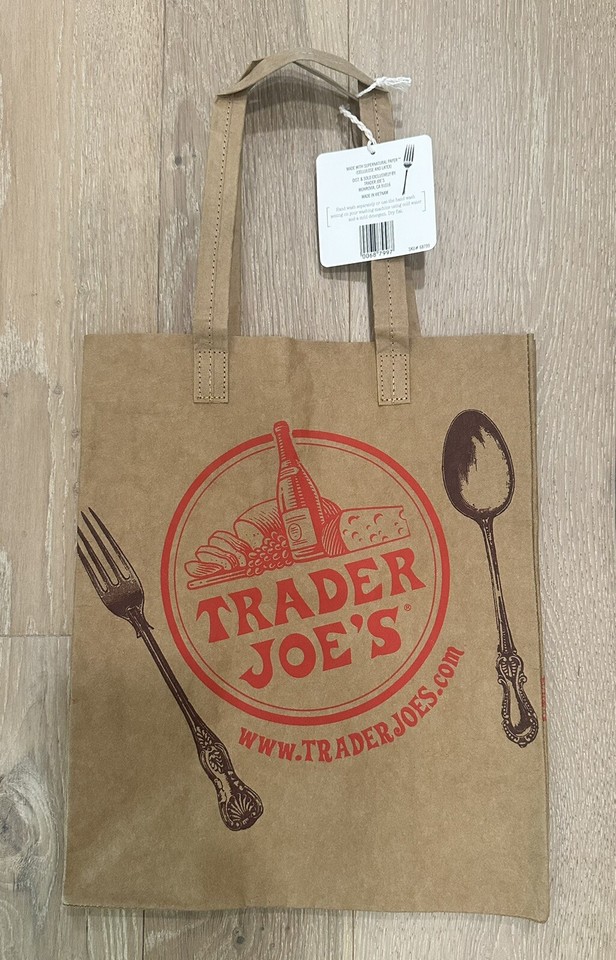 Trader Joe's NEW 💚 RARE WASHABLE PAPER REUSABLE ECO SHOPPER TOTE ...