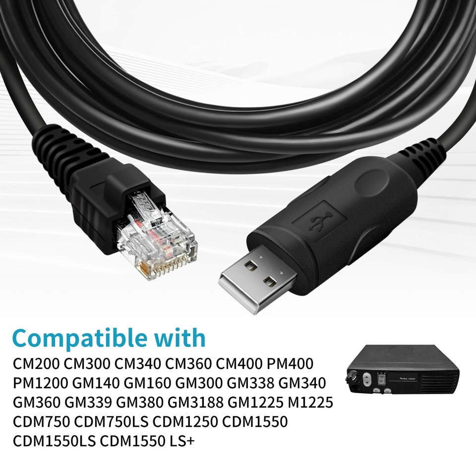 RKN4081 Programming Cable for Motorola CM200 CM300 EM200 EM400 CDM1250 ...