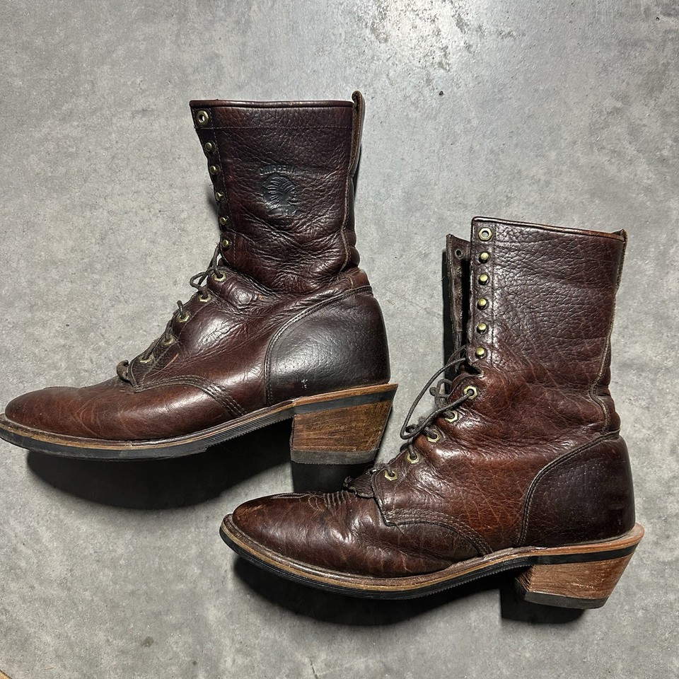 VTG Chippewa Two Tone Logger Packer Boots Leather Western Mens Size 13 ...