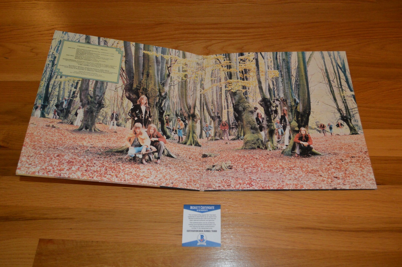 ELP Carl Palmer Autographed "Trilogy" Vinyl LP COVER with Beckett COA ...