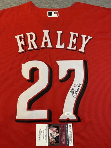 CINCINNATI REDS- JAKE FRALEY AUTOGRAPH #27 ALTERNATE RED NIKE JERSEY ...
