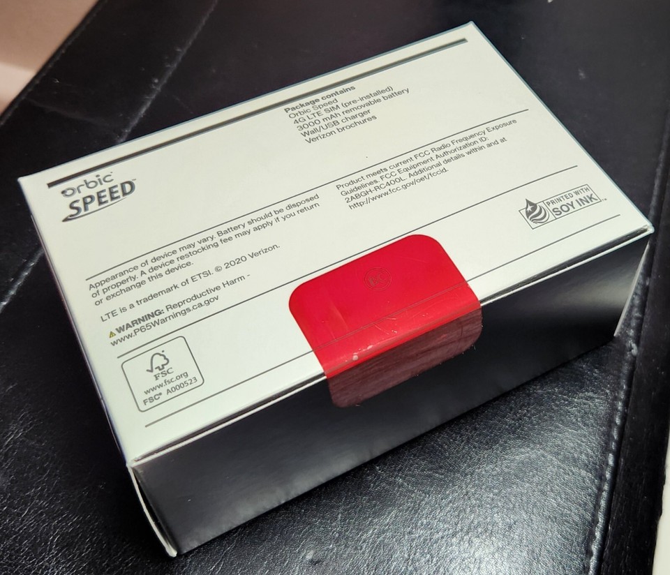 VERIZON ORBIC SPEED RC400L MOBILE HOTSPOT WiFi MIFI JETPACK Factory ...