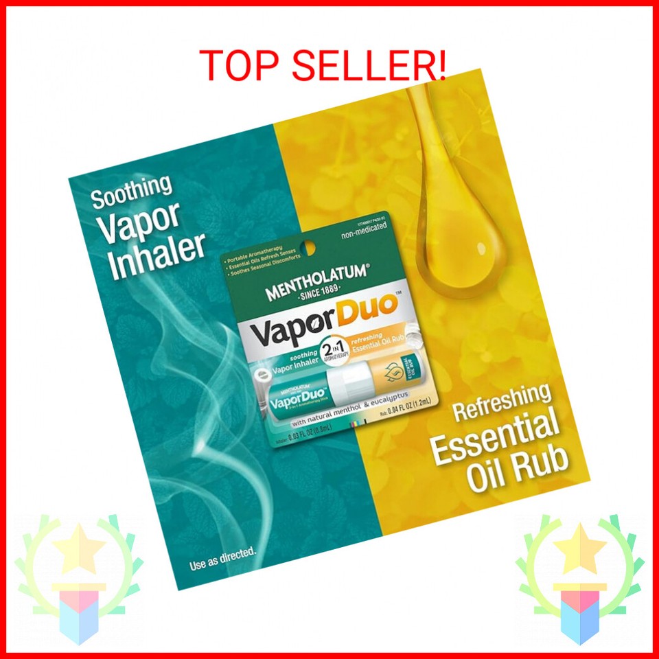 Mentholatum Vapor Duo, Non-Medicated Nasal Vapor Inhaler, Essential Oil ...