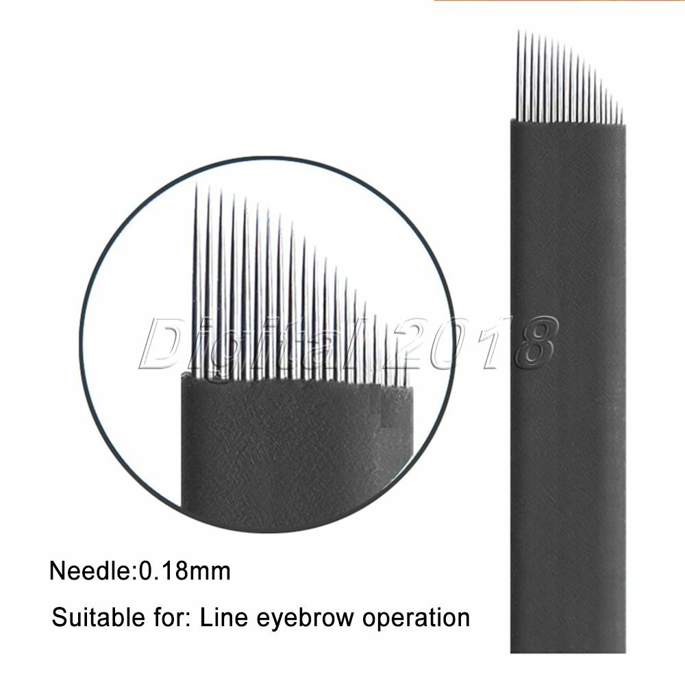100pc 0.18mm Microblading Tattoo Needles For Permanent Makeup Manual ...